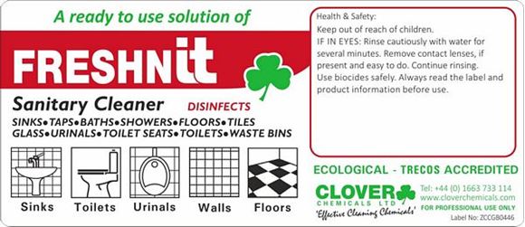Seldram Supplies. FRESHNIT SANITARY CLEANER RTU LABELS |Ctn 10