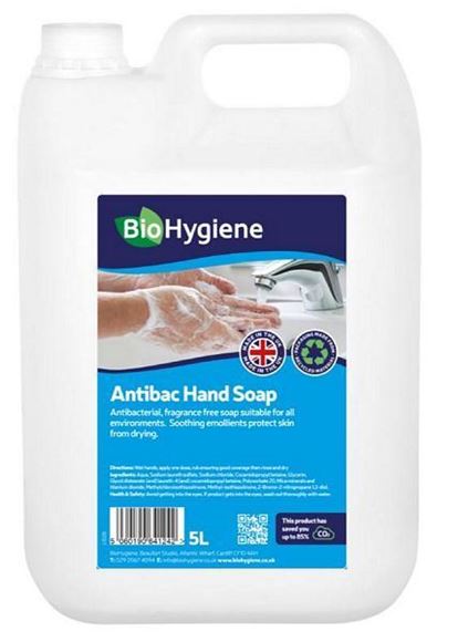 Seldram Supplies. BIOHYGIENE ANTIBAC HAND SOAP UNFRAGRANCED |5ltr
